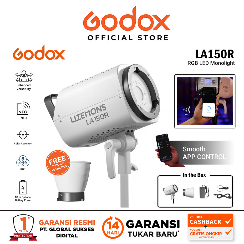 Jual Godox Litemons LA150R RGB LED Monolight Godox LA 150R LA150 R ...