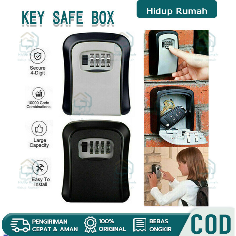 Jual 【Tingkatkan keamanan】Kotak Kunci Dinding Luar Ruangan 4 Digit Key ...