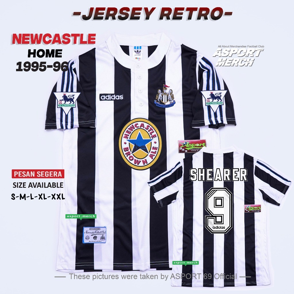 Jual JERSEY NEWCASTLE RETRO HOME 1995 1996 JERSEY RETRO NEWCASTLE 95 96 ...