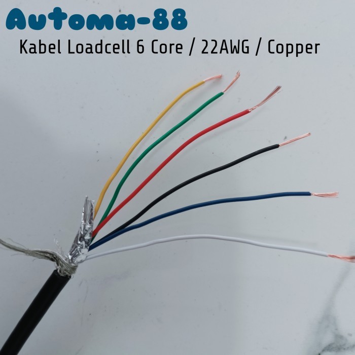 Jual Kabel Load cell 6C x 22AWG 22 AWG Braid Shield Loadcell isi 6 ...