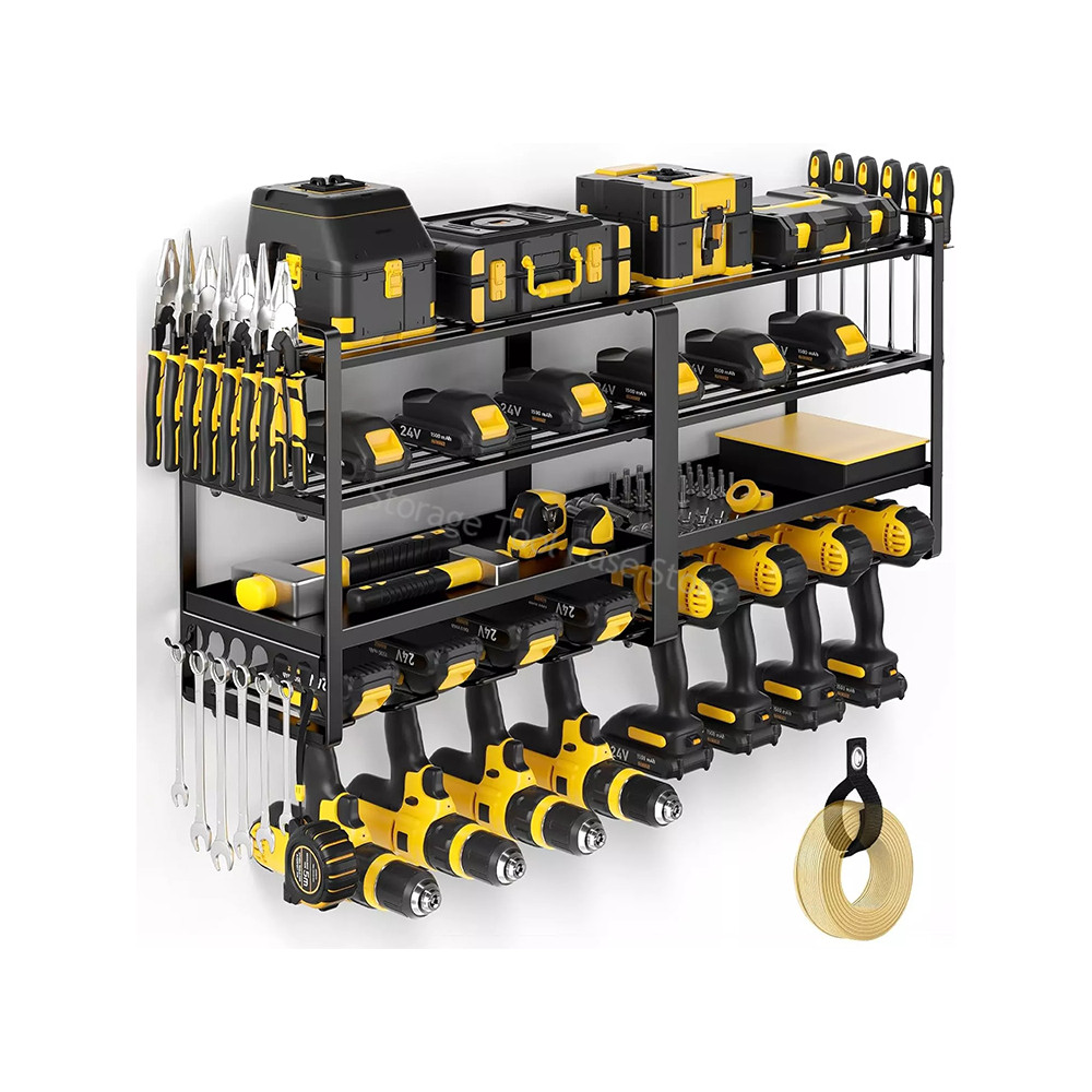 Jual 3-Layer Power Tool Rack Wall Mounted Handheld Electric Drill Tool ...