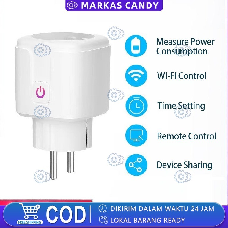 Jual WiFi Smart Plug Socket 16A Wireless with Colokan Energy Monitoring ...