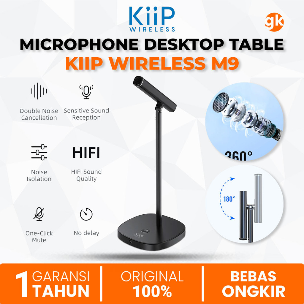 Jual KIIP Wireless M9 Microphone Desktop Table Mic Double Noise ...