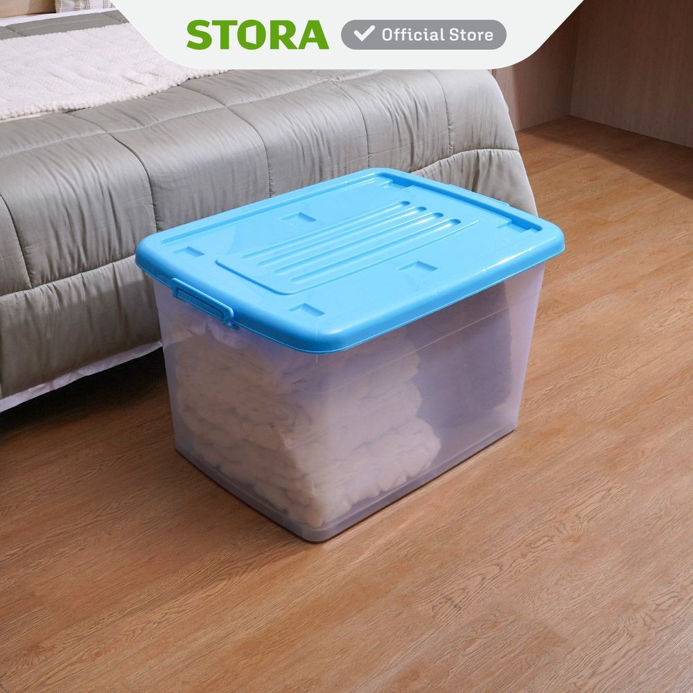 Jual Stora Kotak Penyimpanan Dengan Tutup & Roda - Biru Kotak Organizer ...