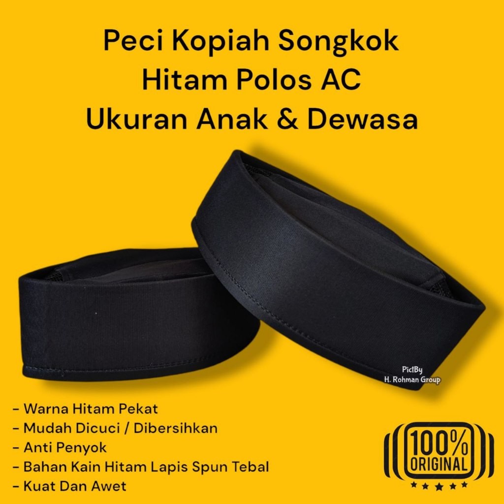 Jual Peci dewasa terbaru 2025 kopeah kopiah hitam polos AC songkok nasional beludru kain halus ...