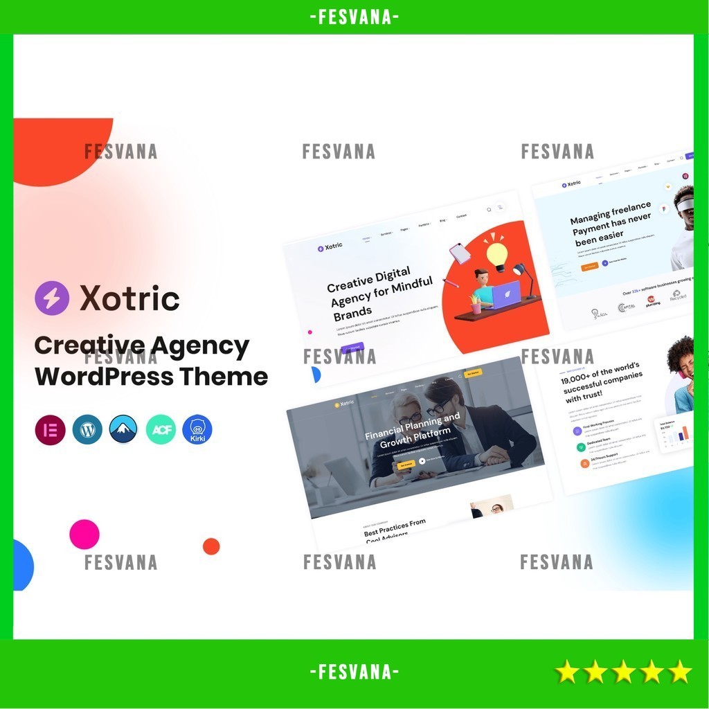 Jual WORDPRESS THEME XOTRIC - CREATIVE AGENCY + RTL D5971 TEMA TEMPLATE WEB BY FESVANA ORIGINAL ...