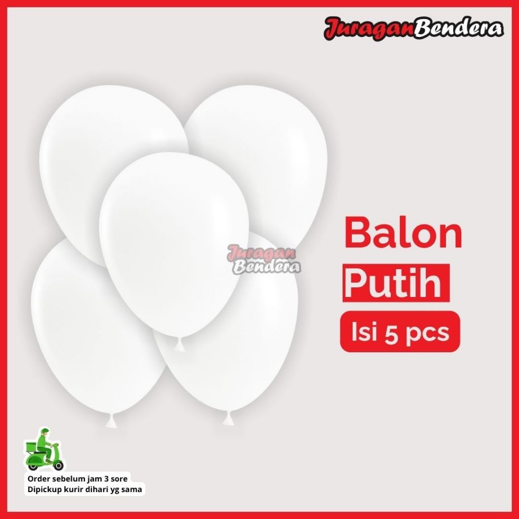 Jual Balon Putih Polos | Hiasan Dekorasi 17 Agustusan Pernak Pernik ...