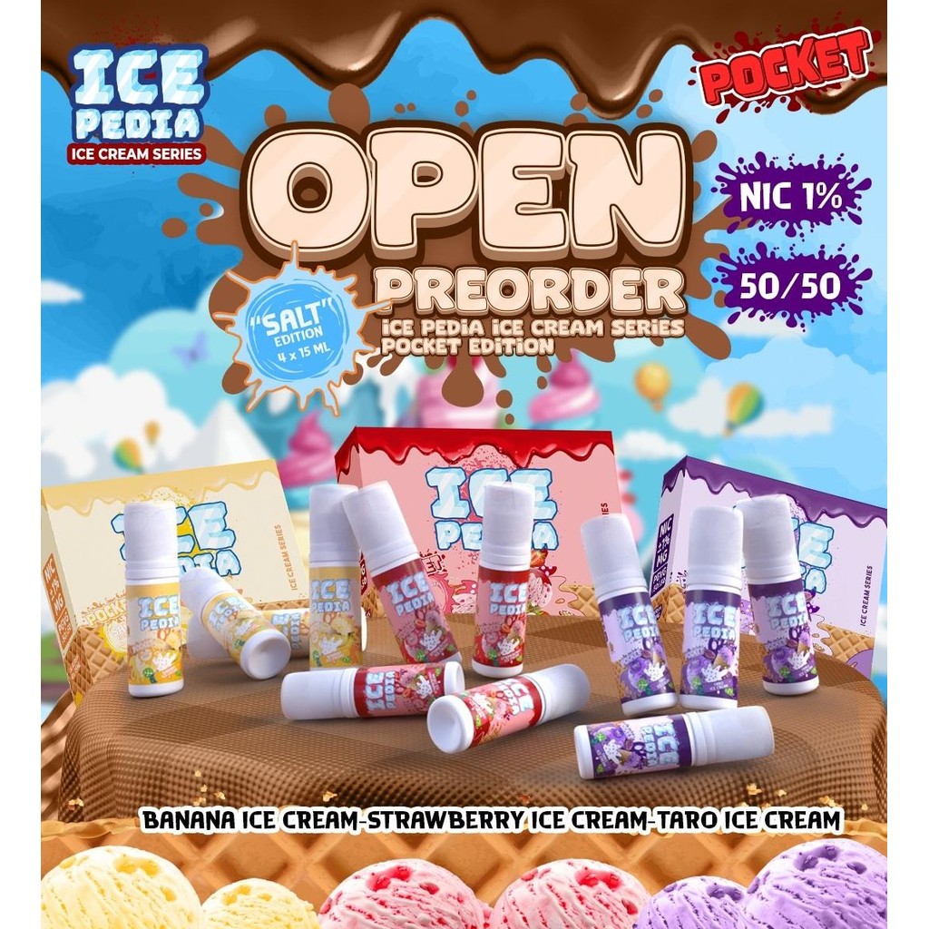 Jual [SALT] ICEPEDIA POCKET ICE CREAM TARO ICE CREAM SALT 15ML 1% BY ...