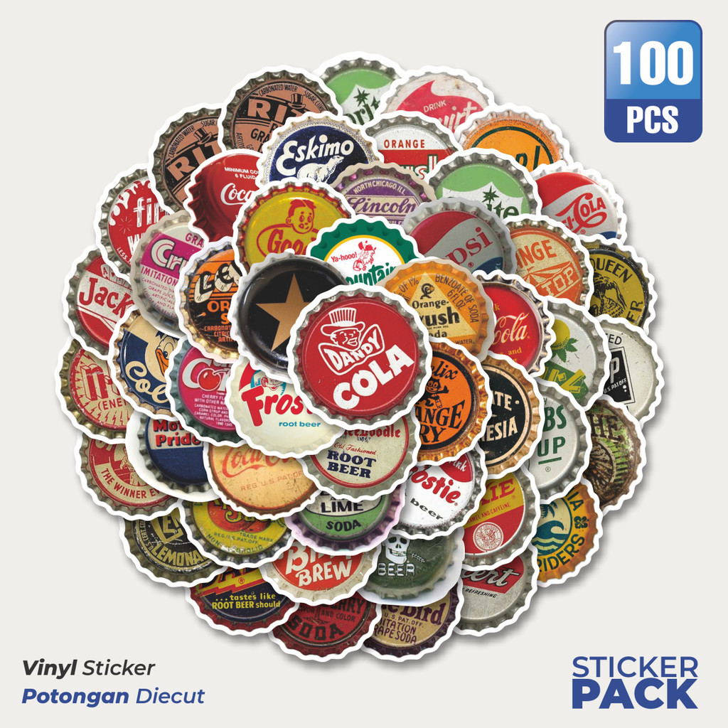 Jual 100 PCS STIKER Tutup Botol Keren INS Waterproof Aesthetic- Untuk ...
