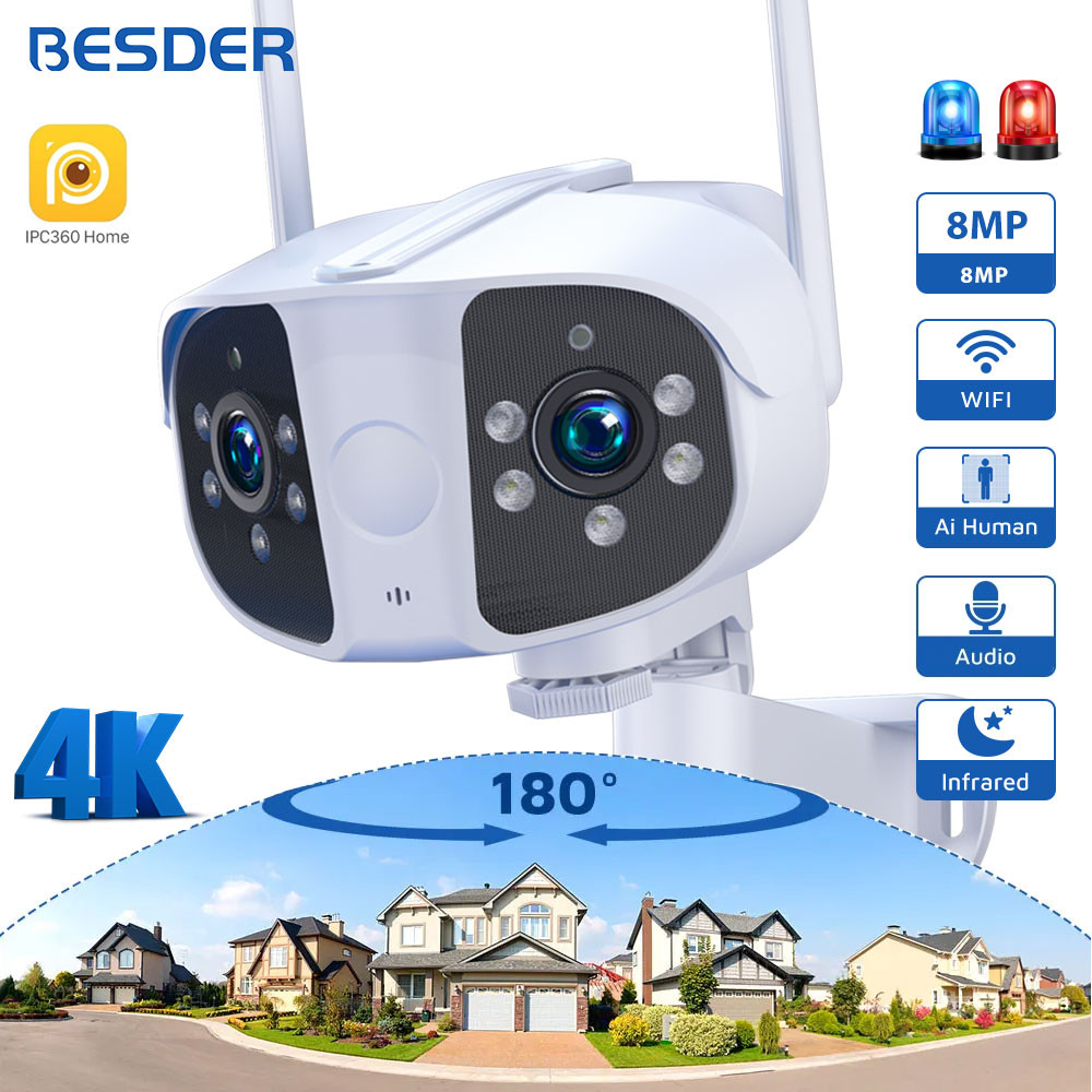 Jual BESDER 8MP IP Camera Outdoor Night Vision Panoramic 180° Wide ...