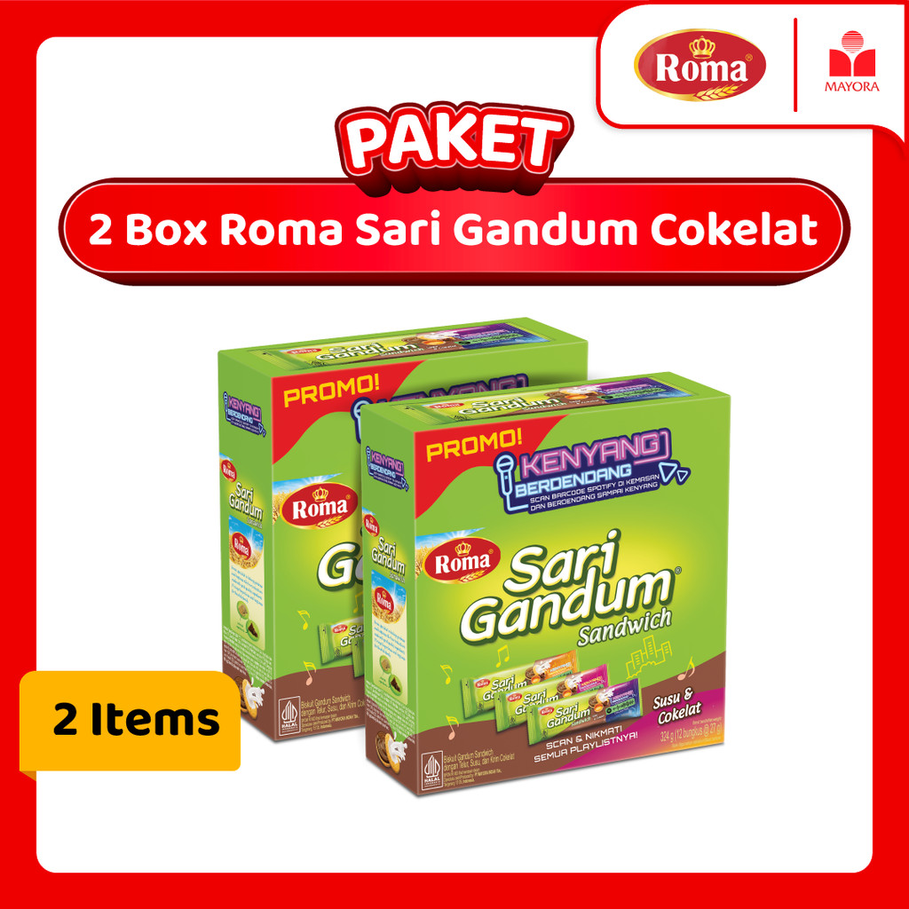 Jual Paket 2 Box Roma Sari Gandum Cokelat | Shopee Indonesia