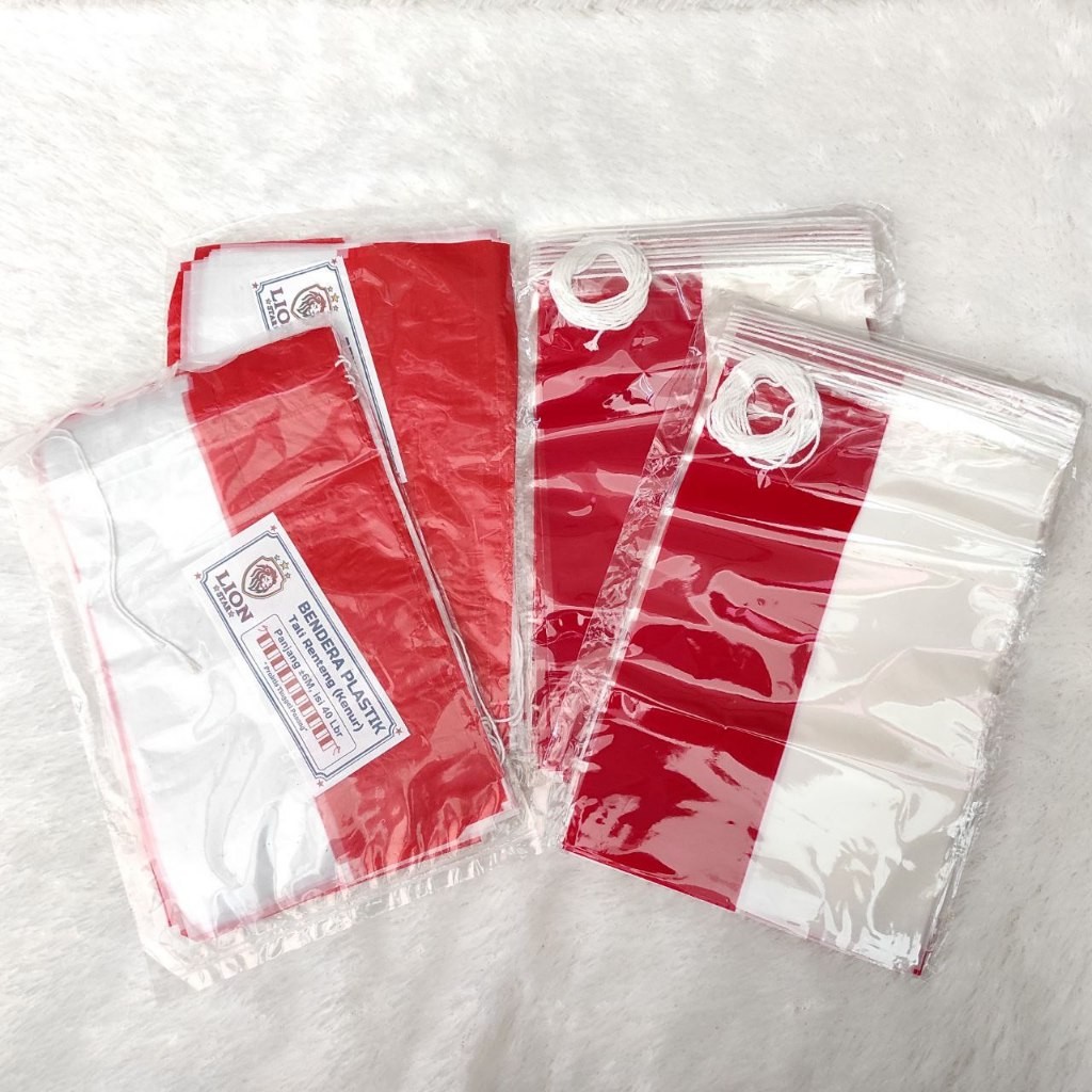 Jual 1 Plastik Bendera Tali Merah Putih / Bendera Merah Putih plastik ...
