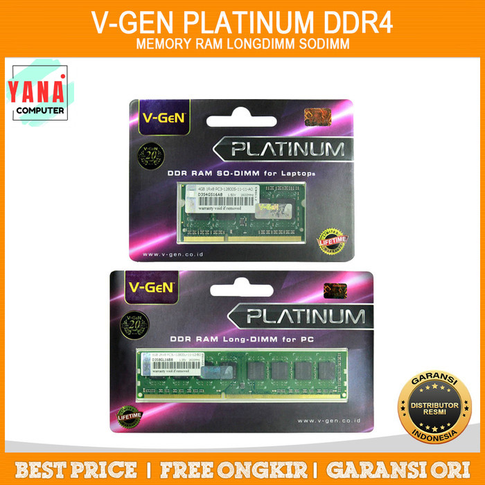 Jual RAM V-GEN PLATINUM DDR4 4GB 8GB 16GB 32GB - 2666/3200 SODIMM ...