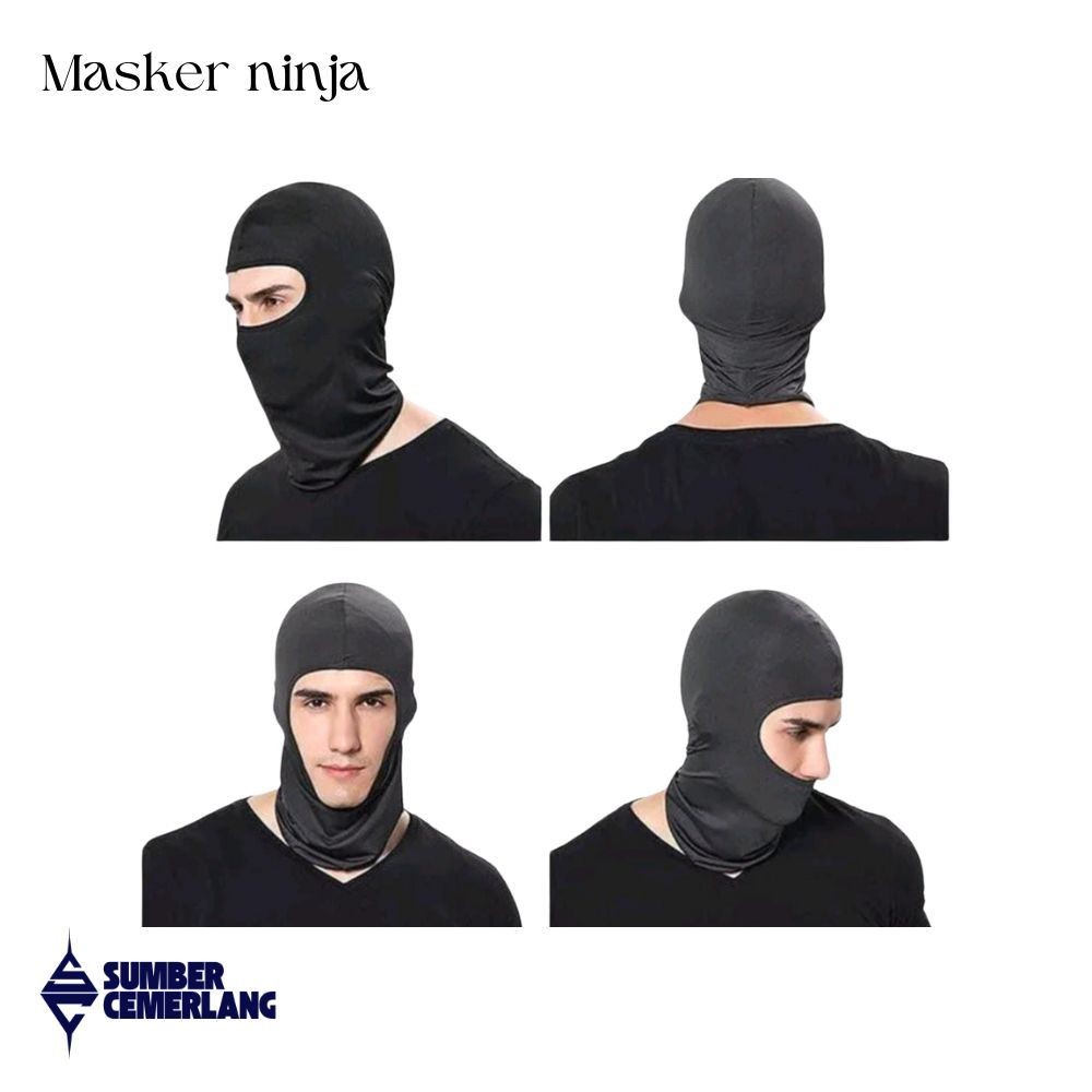 Jual Masker Ninja Full Face Balaclava Hitam Polos | Shopee Indonesia