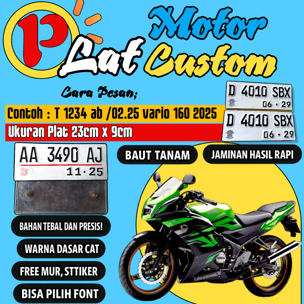 Jual PLAT MOTOR BAUT TANAM PLAT CUSTOM NAMA VIRAL BAUT TANAM (1pcs ...