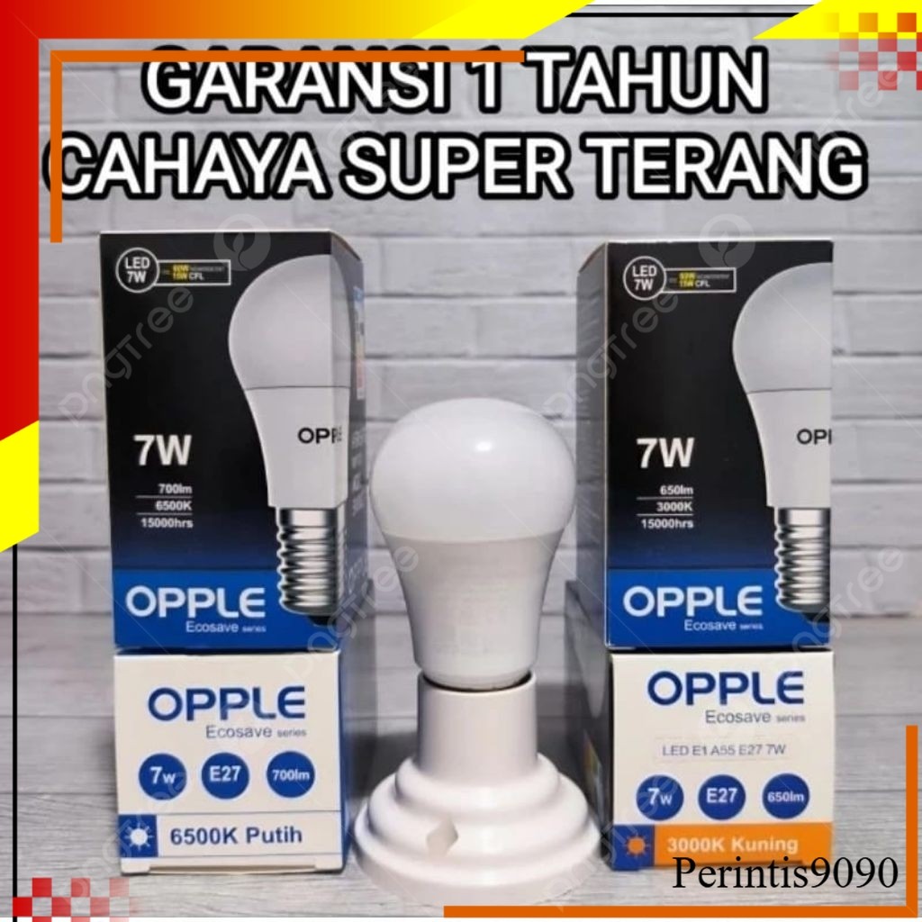 Jual Lampu LED Opple EcoSave Original Bohlam Bulb 7W Putih 6500K ...