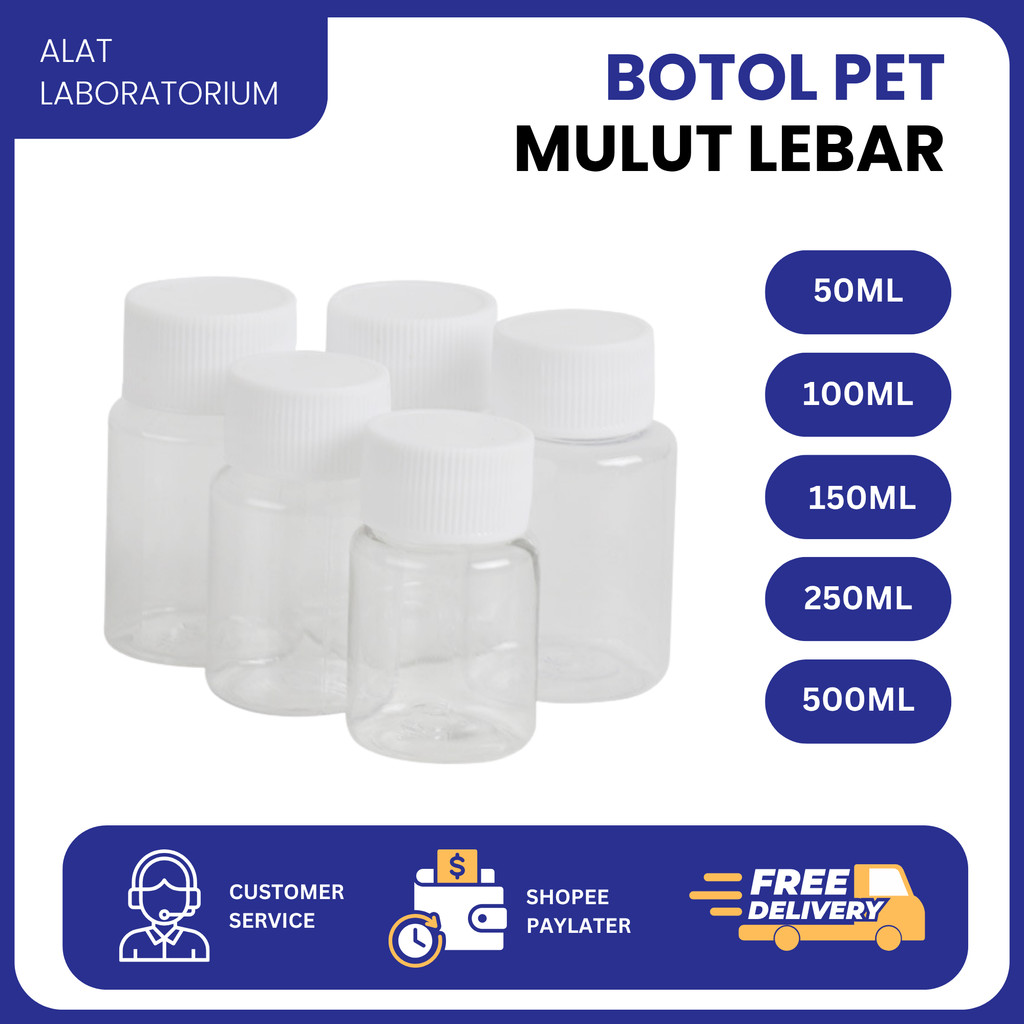 Jual Botol Sampel Plastik PET Mulut Lebar - Kuat, Transparan, dan Praktis untuk Penyimpanan ...