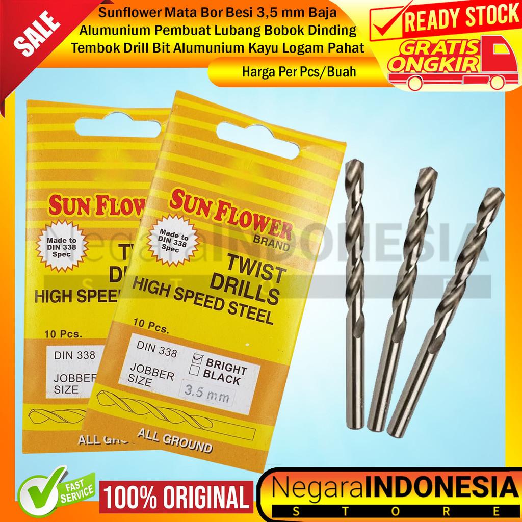 Jual Sun Flower Mata Bor Besi Sunflower Alumunium 3,5 mm Baja Pembuat ...