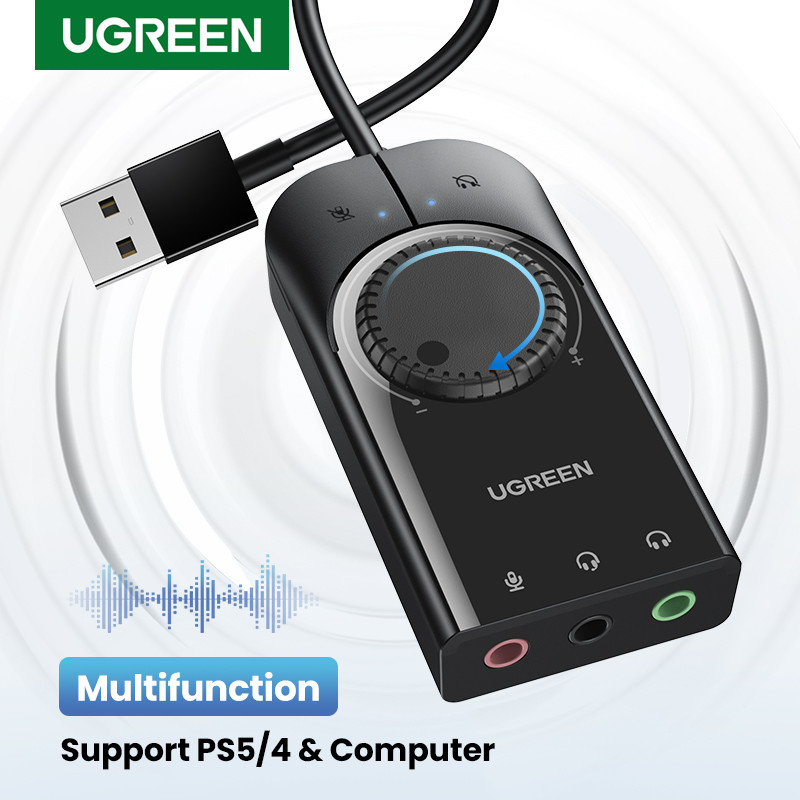 Jual UGREEN Sound Card USB Audio Interface External 3.5mm Microphone Audio Adapter Soundcard for ...