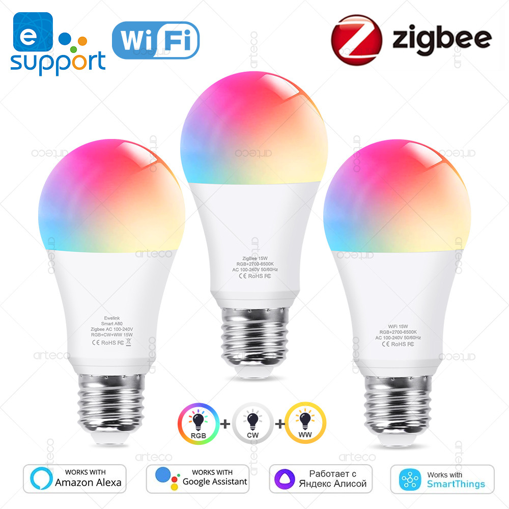 Jual Zigbee Smart Led Light Bulb 15W 18W E27 Bulb WiFi Smart Led Lamp EWelink Works With Alexa ...