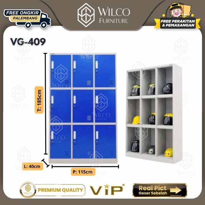Jual Filling Cabinet VIP Gold VG-409 / Loker Besi 9 Pintu / Loker Helm ...