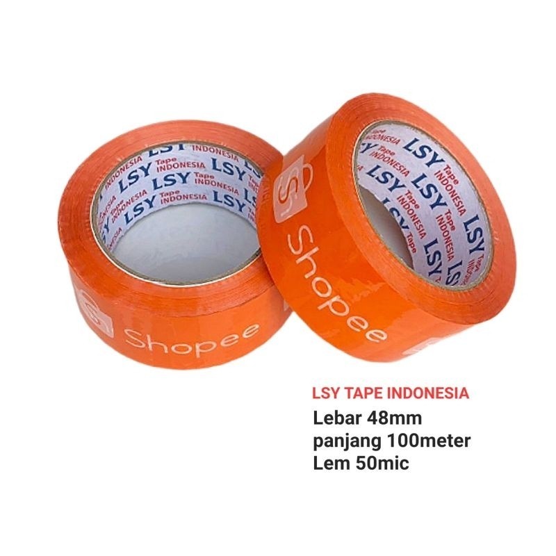 Jual lakban printing / lakban shopee oren 48mm x 110yard LSY TAPE ...