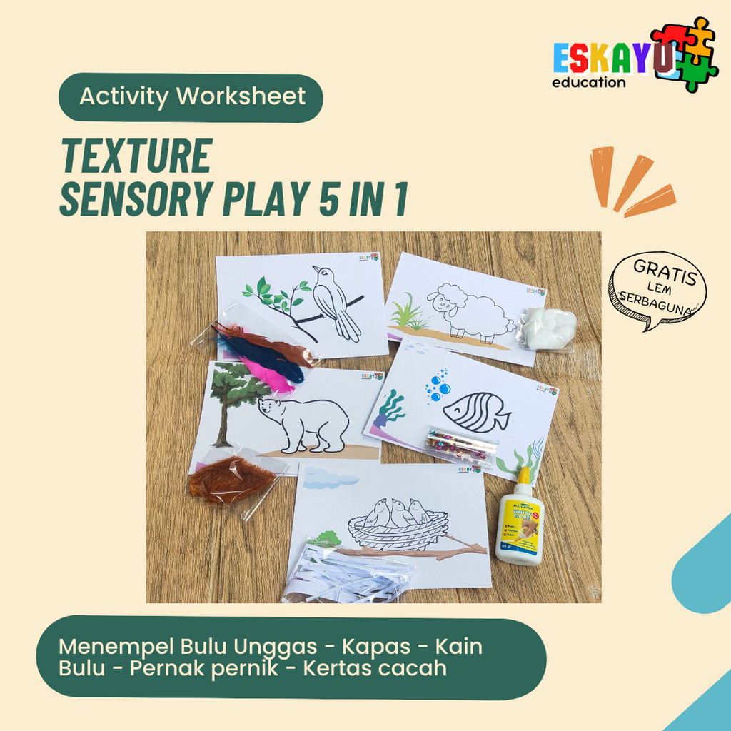 Jual ACTIVITY WORKSHEET - SENSORY PLAY TEXTURE MAINAN MONTESSORI ...