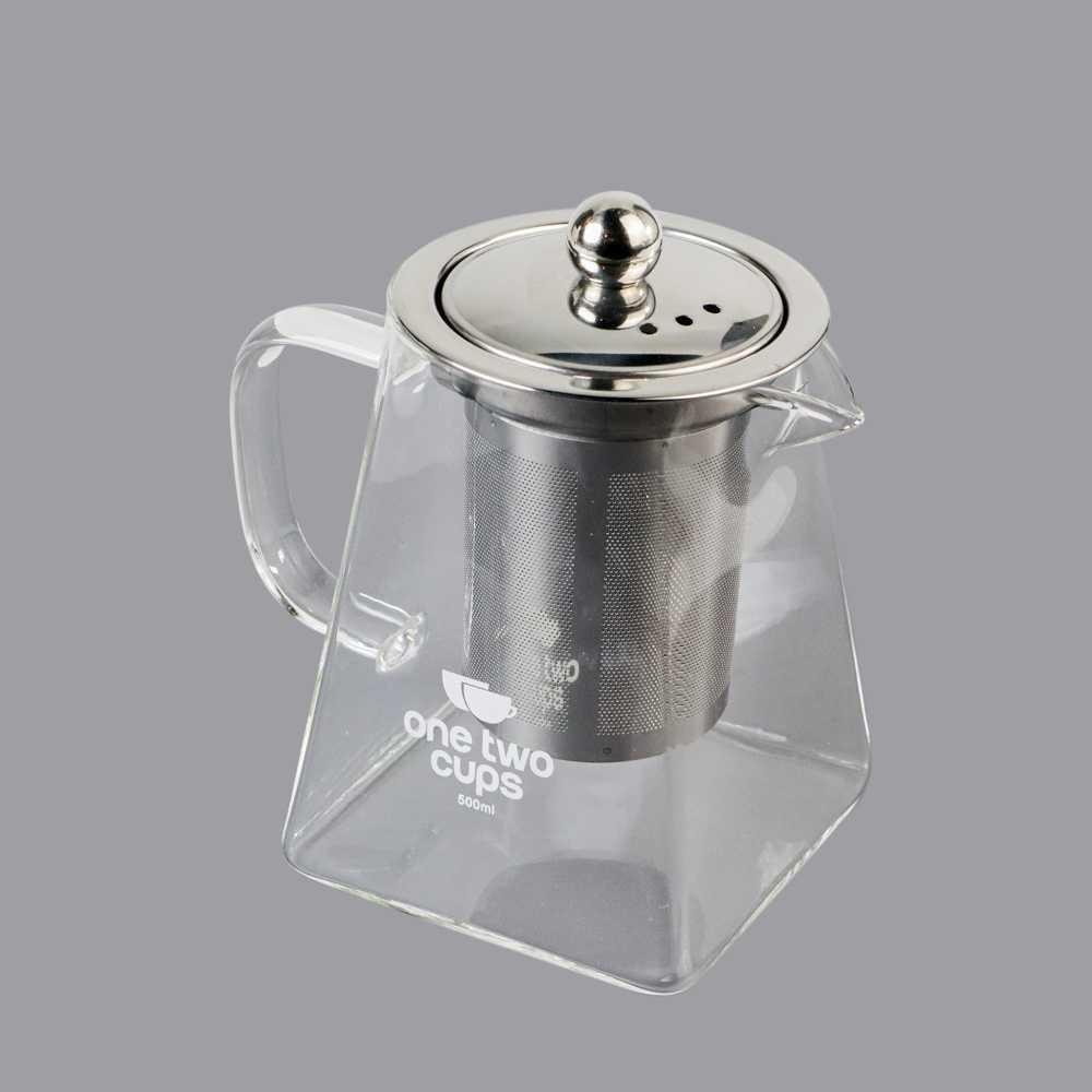 Jual One Two Cups Teko Teh Kaca Tahan Panas Glass Teapot dengan Saringan - TP-761 | Shopee Indonesia