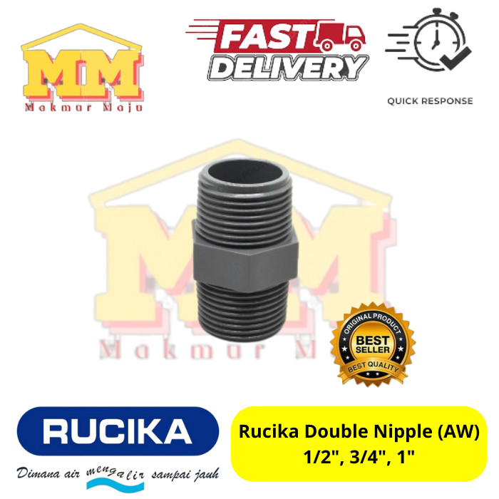 Jual DOUBLE NIPPLE (AW) RUCIKA PVC (1/2", 3/4", 1") | Shopee Indonesia