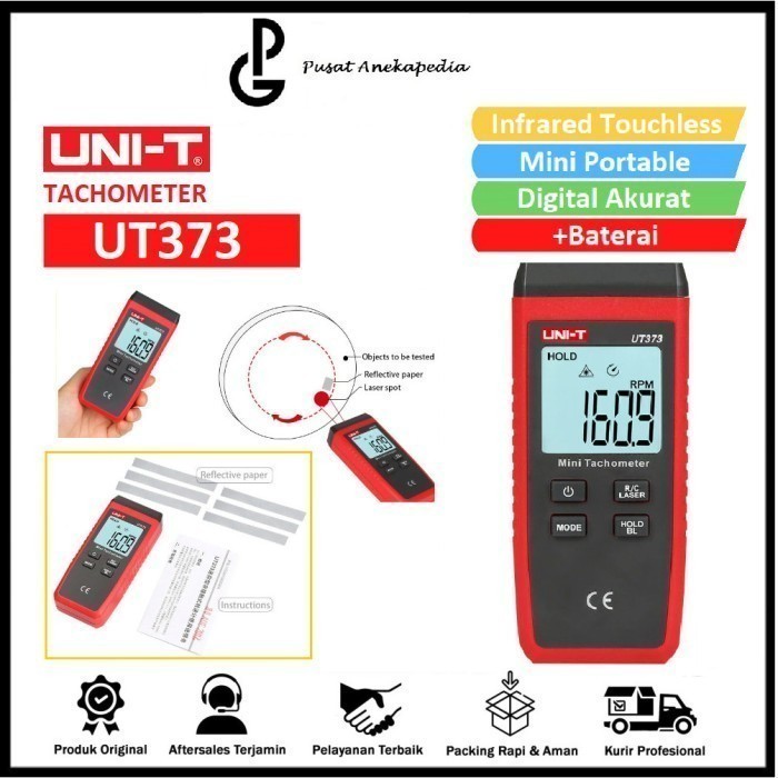 Jual Digital laser tachometer UNI-T-RPM tester-alat ukur kecepatan ...