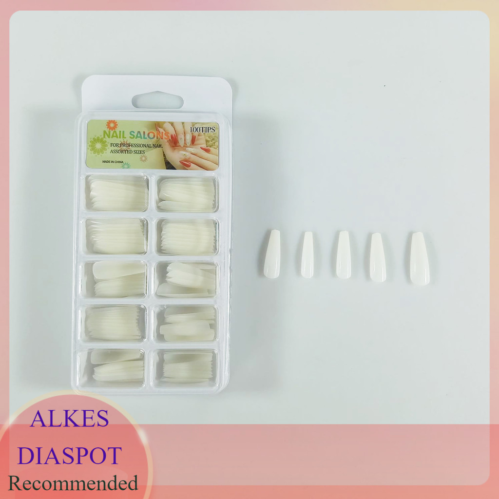 Jual [DiaSpot] NAIL SALONS Kuku Palsu Tempel Fake Nails Acrylic Natural ...