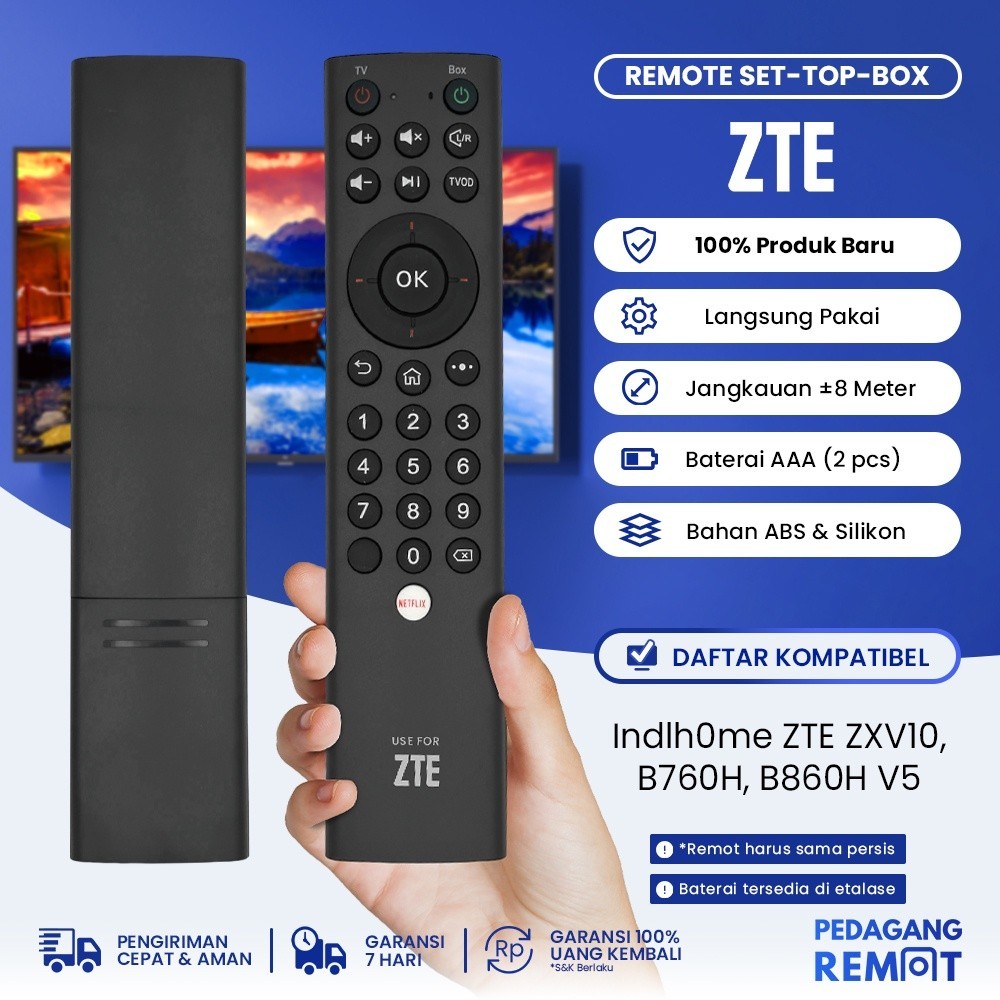 Jual Remote STB Indihom ZTE ZXV10 B860H-V5 B760H IR Non Voice / Remot Set Top Box Android TV Box ...