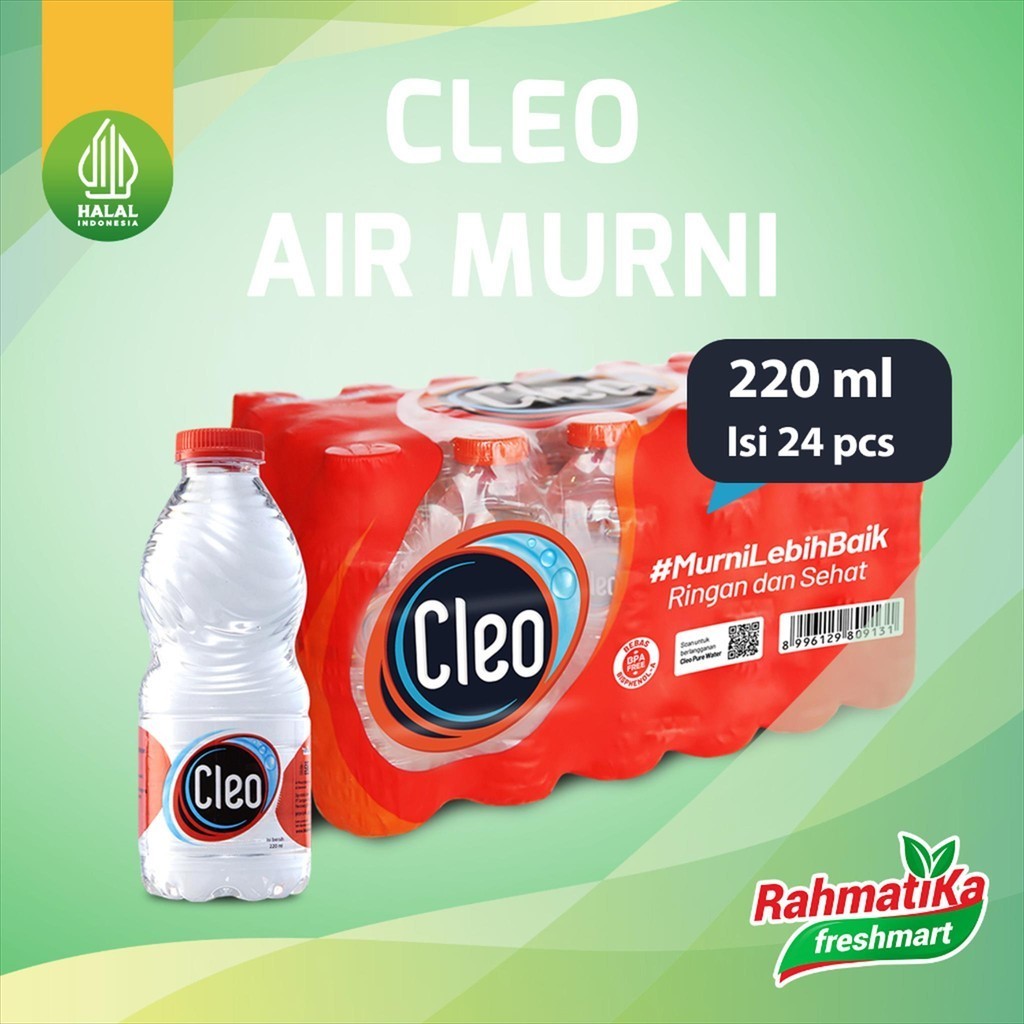 Jual CLEO Air Mineral Kemasan Botol 220 ml (24 Pcs) | Shopee Indonesia