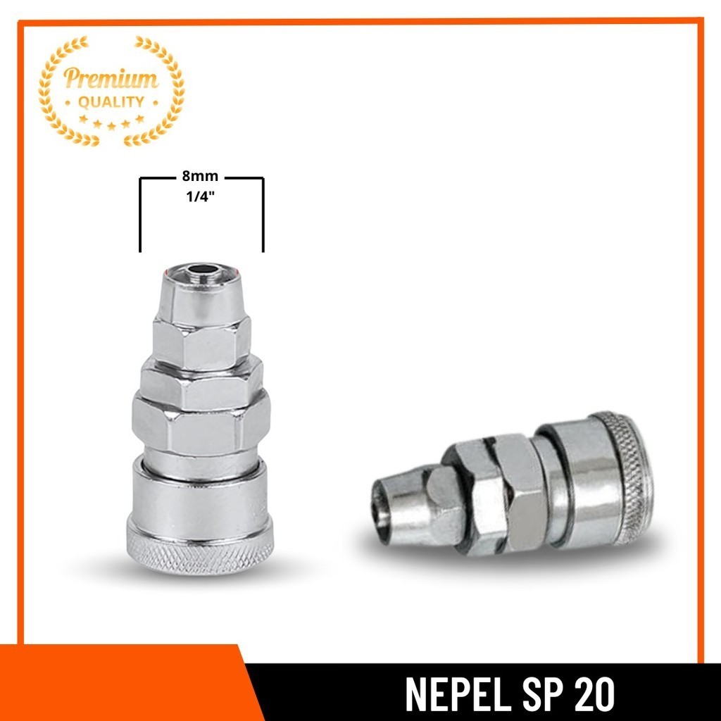Jual Nepel Couple Hose Penyambung Selang Kompresor SP 20 Quick Coupler ...