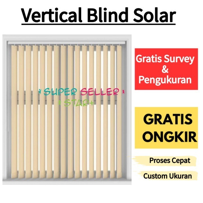 Jual Super Seller Star - Vertical Blind Solar Screen Komplit Rel ...