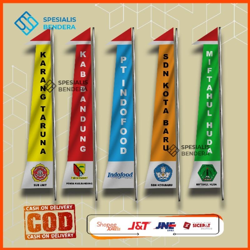 Jual BENDERA UMBUL UMBUL 3M CUSTOM 1 HARI PENGERJAAN DESAIN LOGO DAN ...