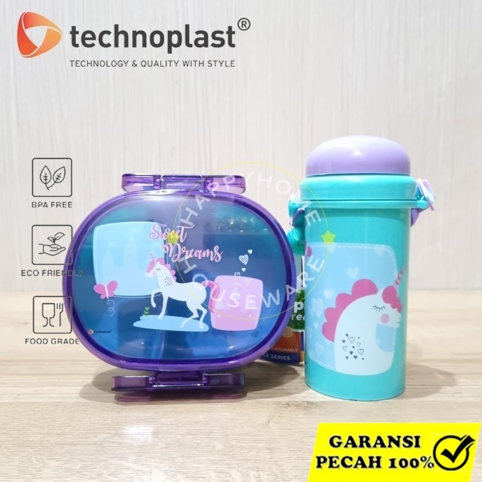 Jual TECHNOPLAST Paket School Hemat Unicorn Dreams Tempat Makan & Botol Air | Shopee Indonesia