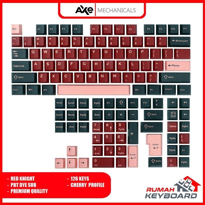 Jual AXE MECHANICALS - Cherry - Red Knight - PBT Keycap - Double Shot ...