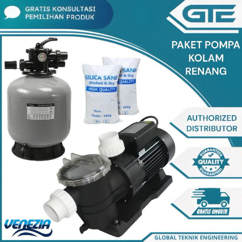 Jual Mesin Paket Pompa kolam Renang 3/4HP STP 75 Sand Filter 16" V350 ...