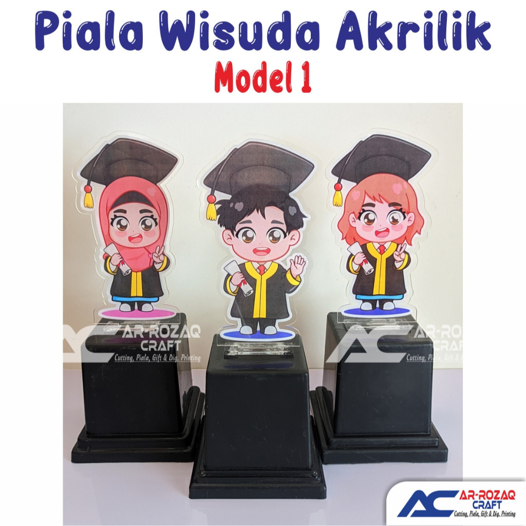 Jual Piala Wisuda Akrilik Kaki Plastik W4 Kado Wisuda Kenang Kenangan ...