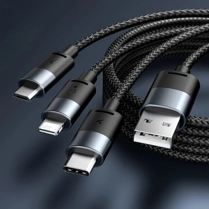 Jual Kabel Data Charger 3 in 1 Fast Charging 5V/6A Type C Lightning ...
