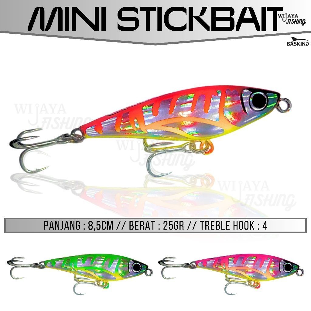 Jual Umpan Pancing Casting Sinking Mini Stickbait 25gr BASKING Mancing ...