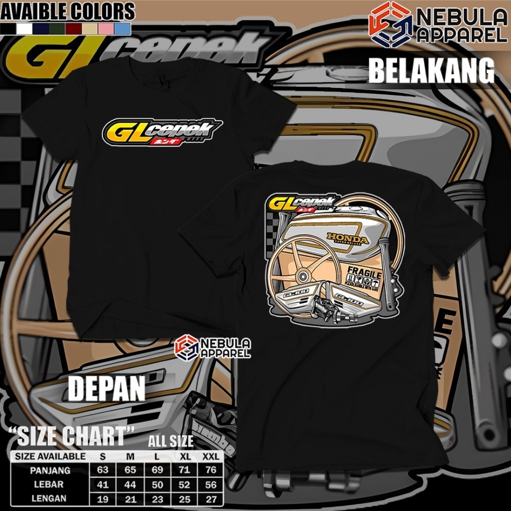 Jual Kaos Racing GL 100 Part Aksesoris Motor GL CEPEK - Kaos Pria Distro Herex Style Motor cb gl ...