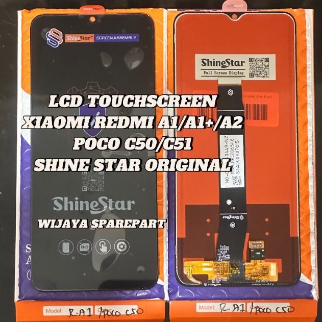 Jual LCD+TS XMI REDMI A1/A1+/A2/POCO C50/C51 SHINE STAR ORIGINAL BLACK | Shopee Indonesia