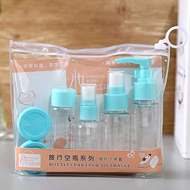 Jual 7 IN 1 TRAVEL TOILETRIES KIT SET BOTOL TRAVEL TEMPAT SABUN ...