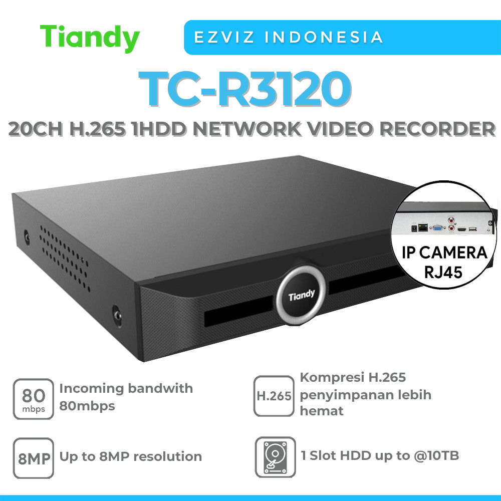 Jual TIANDY TC-R3120 NVR NON POE 20CH UP TO 8MP GARANSI RESMI | Shopee ...