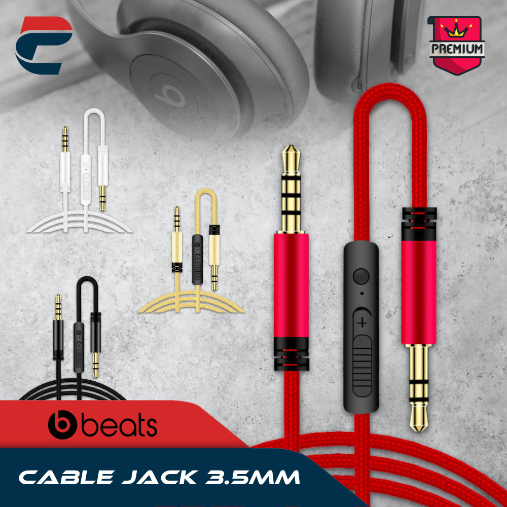 Jual Kabel Aux Headphone Jack 3.5mm Beats Microphone Beats Audio Cable ...