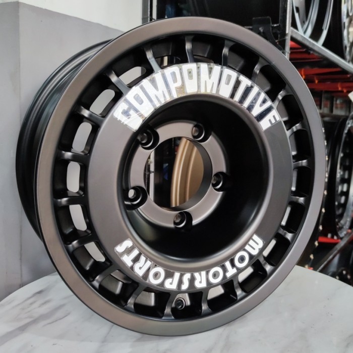 Jual Velg Compomotive Rally Ring 15 SatinBlack Jimny katana Taft Feroza ...