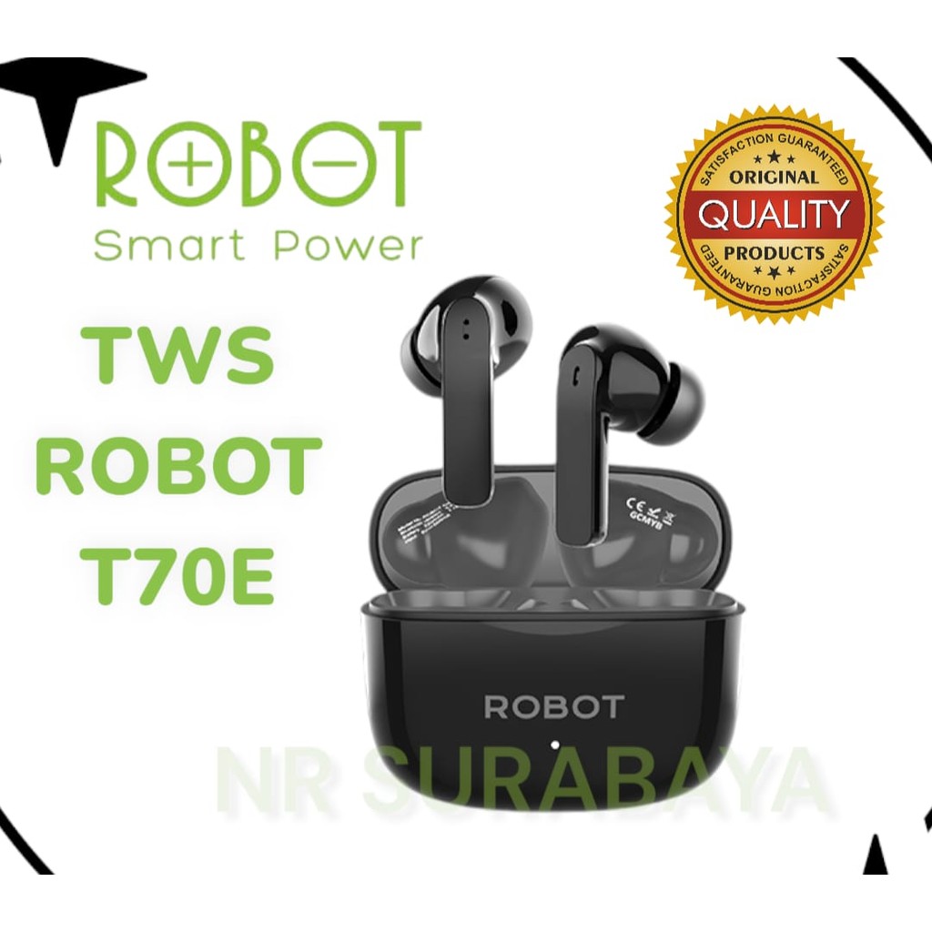 Jual ROBOT TWS Earphone Airbuds T70E Deep Bass Bluetooth 5.4 Original ...