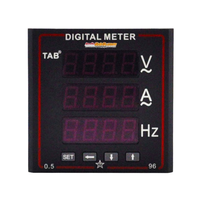 Jual Multi Meter Digital 1 Phase 96 x 96 Combo Volt, Ampere, HZ Meter ...